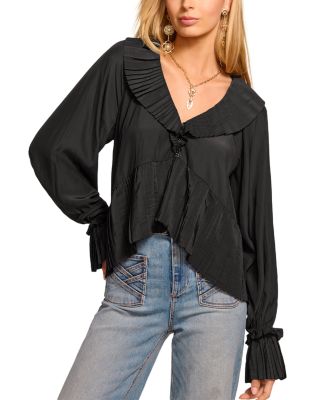 Click here for Ramy Brook Jacklyn Pleated Top prices