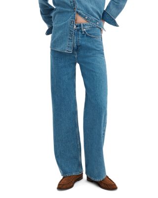 Click here for rag & bone Logan High Rise Wide Leg Jeans in Downe... prices