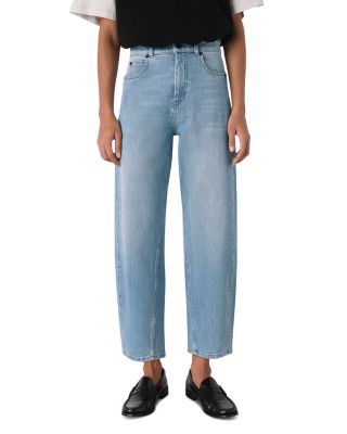 Click here for Whistles Stretch Barrel Leg Jeans in Light Blue prices