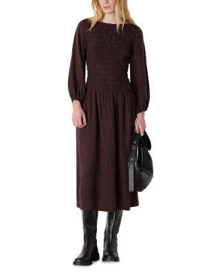 Click here for Whistles Checked Shirred Dress prices