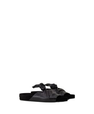 Click here for Lanvin Womens Flat Leather Mules with a Bow prices