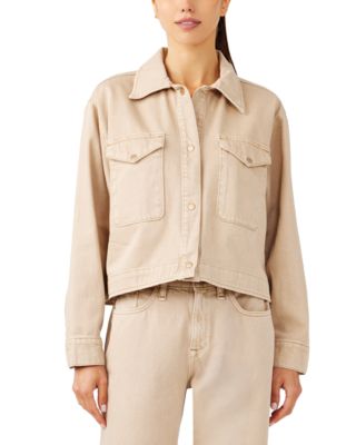 Click here for Triarchy Carla Cropped Jean Jacket in Coco Mousse prices