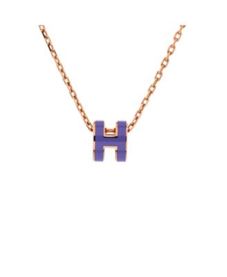 Click here for Pre-Owned Hermes Mini Pop H Pendant Chain Necklace... prices