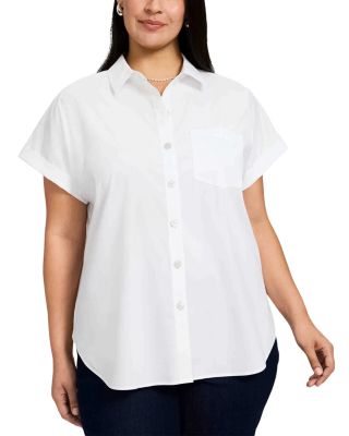 Click here for Foxcroft Plus Abigail Short Sleeve Stretch Shirt prices