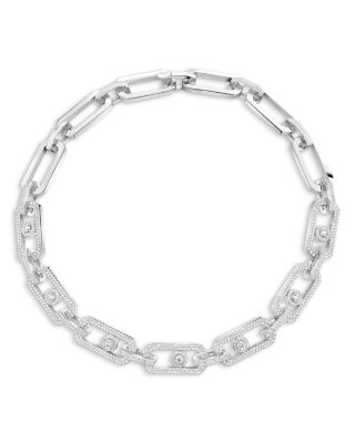 Click here for Messika 18K White Gold So Move Diamond Pave Link N... prices