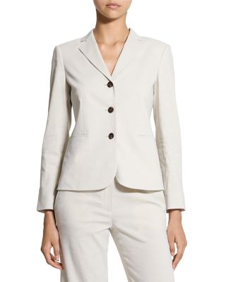 Click here for Theory Shrunken Linen Blend Jacket prices