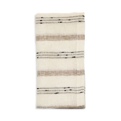 Click here for Kim Seybert Stria Napkin in Ivory & Black prices