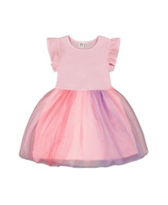 Click here for Deux par Deux Girls Short Flutter Sleeve Bi-Materi... prices