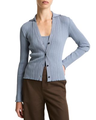 Click here for Vince Rib Knit Polo Cardigan Sweater prices