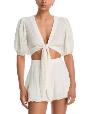 Click here for Lisa Marie Fernandez Pouf Tie Blouse prices