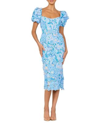 Click here for Helsi Lucia Puffy Sleeve Floral Midi Dress prices