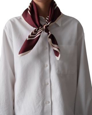 Click here for lescarf Striped Wine Red Silk Scarf prices