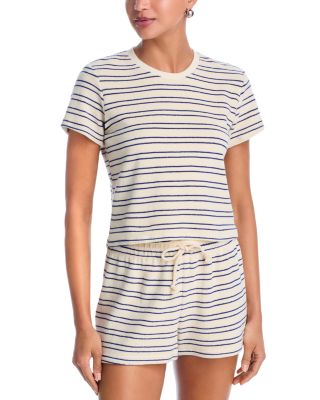 Click here for perfectwhitetee Stripe Loop Terry Tee prices