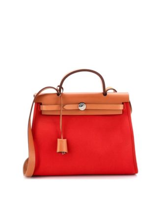 Click here for Pre-Owned HERMES 31 Herbag Zip Leather and Toile prices