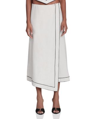 Click here for Avec Les Filles Linen Blend Faux Wrap Maxi Slip Sk... prices