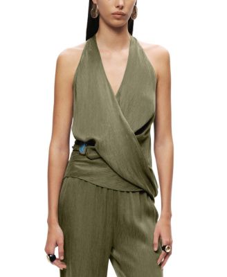 Click here for Nocturne Asymmetric Halter Wrap Top prices