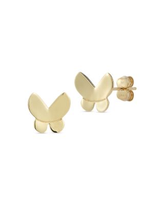 Click here for Moon & Meadow 14K Yellow Gold Butterfly Stud Earri... prices