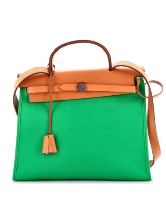 Click here for Pre-Owned HERMES 31 Herbag Zip Leather and Toile prices