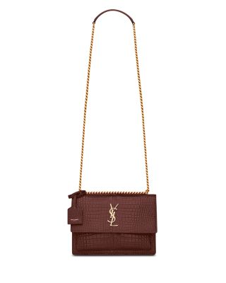 Click here for Saint Laurent Sunset Medium Crossbody Bag in Croc... prices