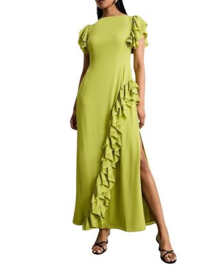 Click here for Warehouse Side Split Ruffle Detail Maxi Dress prices