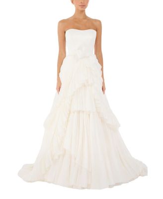 Click here for Jenny Packham Antonia Ruffled Bow Dress prices