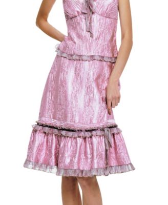 Click here for Anna Sui Crushed Satin Ruffle Midi Skirt prices