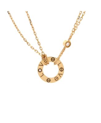 Click here for Pre-Owned Cartier 2 Diamonds Love Pendant Necklace... prices