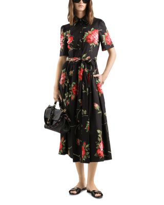 Click here for Dolce & Gabbana Rose Bouquet Print Poplin Shirt Dr... prices