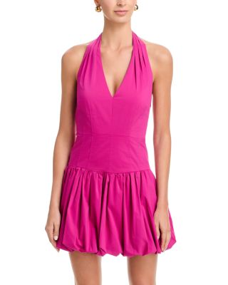 Click here for Simkhai Brooke Cotton Halter Mini Dress prices