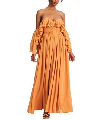 Click here for Miss Circle Kaela Off Shoulder Chiffon Maxi Dress prices