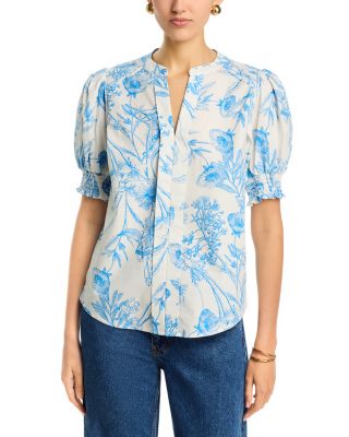 Click here for T Tahari Short Sleeve Split Neck Blouse prices