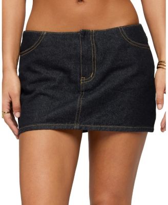 Click here for Edikted Leire No Waistband Denim Mini Skort prices