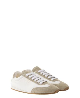 Click here for Prada Womens Nappa Leather and Suede Sneakers prices