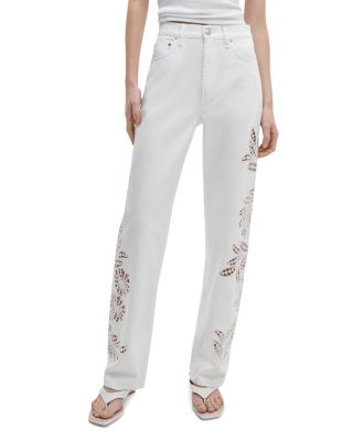 Click here for rag & bone Shea High Rise Straight Leg Jeans in Wh... prices