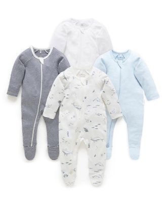 Click here for Purebaby Boys 4 Pack Zip Footie - Baby prices