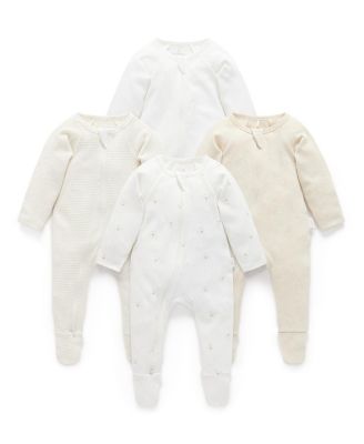 Click here for Purebaby Unisex 4 Pack Zip Footie - Baby prices
