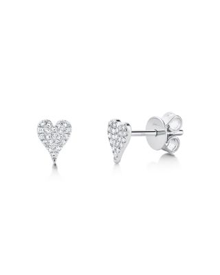 Click here for Shy Creation 14K Gold Kate Diamond Pave Heart Stud... prices
