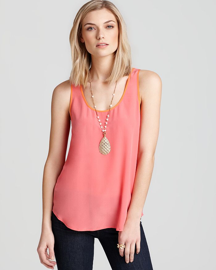 Tegan Tank - Silk Solid Tipped | Bloomingdale's