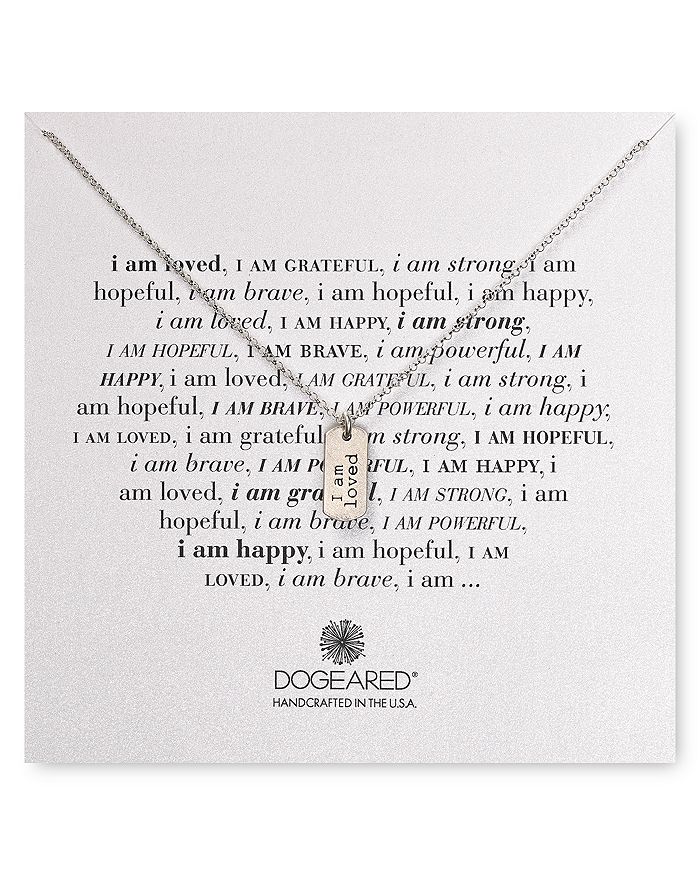 Dogeared I Am Loved Small Dog Tag Necklace, 18" | Bloomingdale's