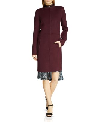 HALSTON HERITAGE HALSTON Seamed Wool Coat | Bloomingdale's