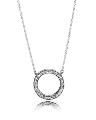 Pandora Necklace - Sterling Silver & Cubic Zirconia Hearts of PANDORA ...