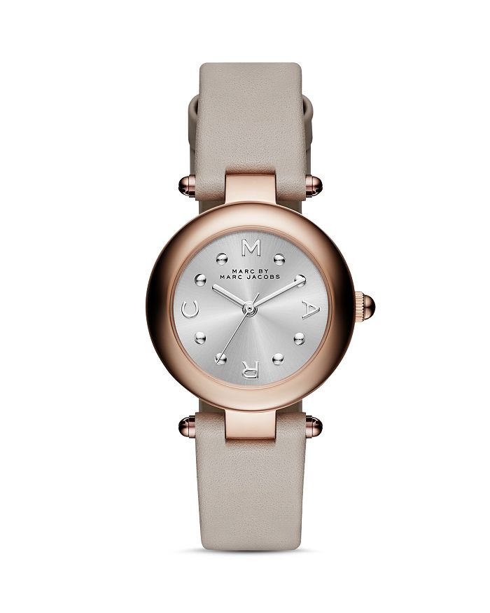 MARC JACOBS MARC BY Dotty Leather Strap Watch, 26mm | Bloomingdale's