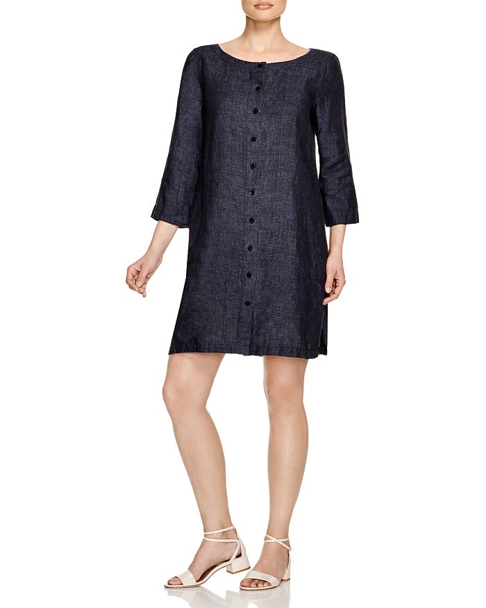 Eileen Fisher Button-Down Shift Dress | Bloomingdale's