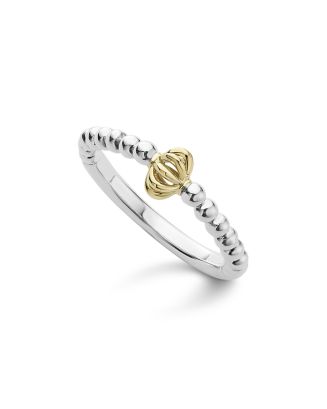 LAGOS Caviar Icon 18K Gold and Sterling Silver Fluted Bead Stacking ...