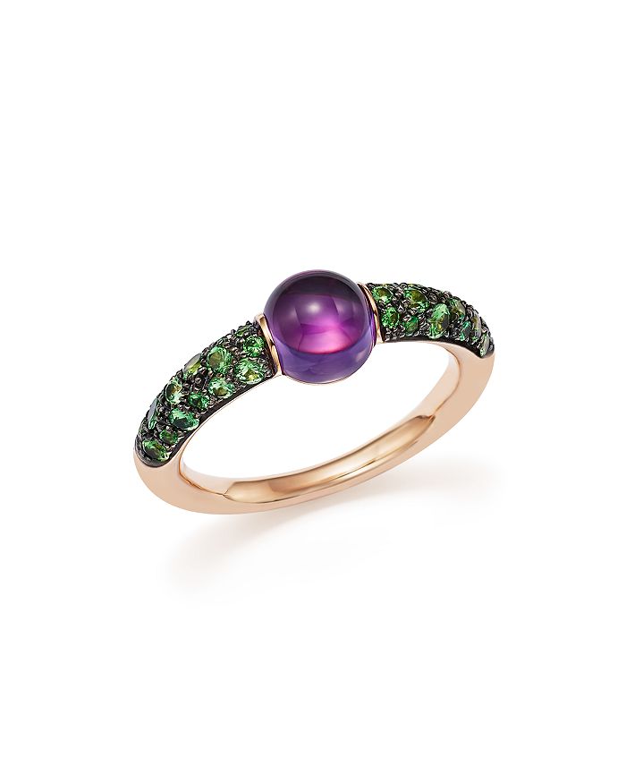 Pomellato M'ama Non M'ama Ring with Amethyst and Tsavorite in 18K Rose ...