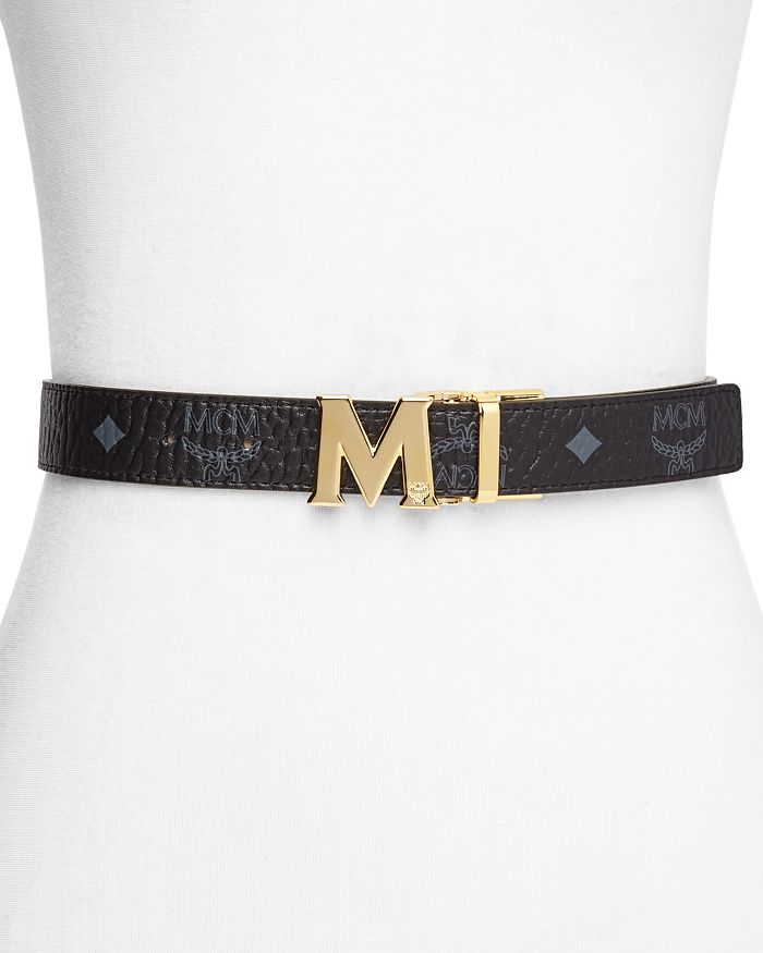 MCM Women's Flat Logo Buckle Reversible Belt | Bloomingdale's