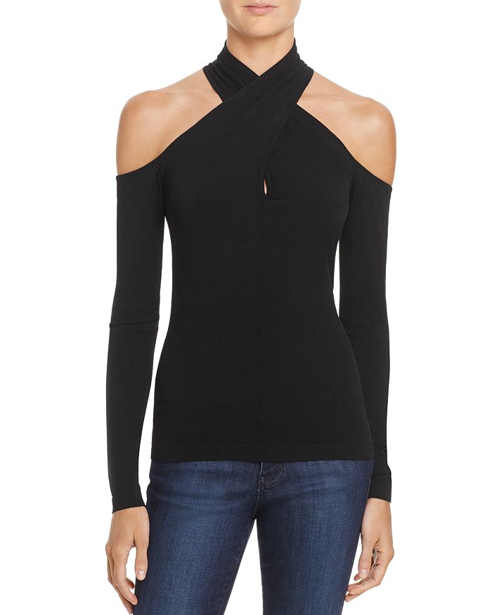 MILLY Crossover Cold-Shoulder Top | Bloomingdale's