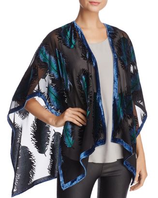 AQUA Velvet Feather Ruana - 100% Exclusive | Bloomingdale's
