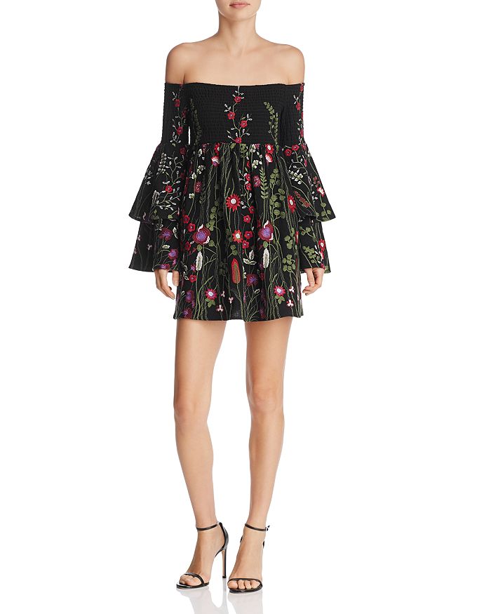 Red Carter Tayler Off-the-Shoulder Dress | Bloomingdale's