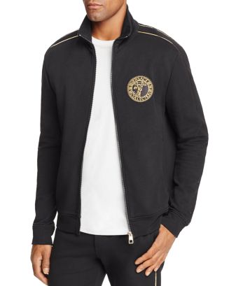 Versace Collection Versace Nero Gold Piping Full-Zip Sweatshirt ...